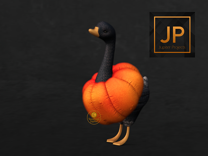 Second Life Marketplace - 4.YOKAI - Autumn Goose - Pumpkin Goose [night]